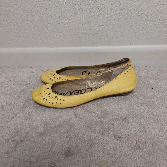 Sam Edelman | Shoes | Sam Edelman Yellow Leather Laser Cut Flats 65 ...